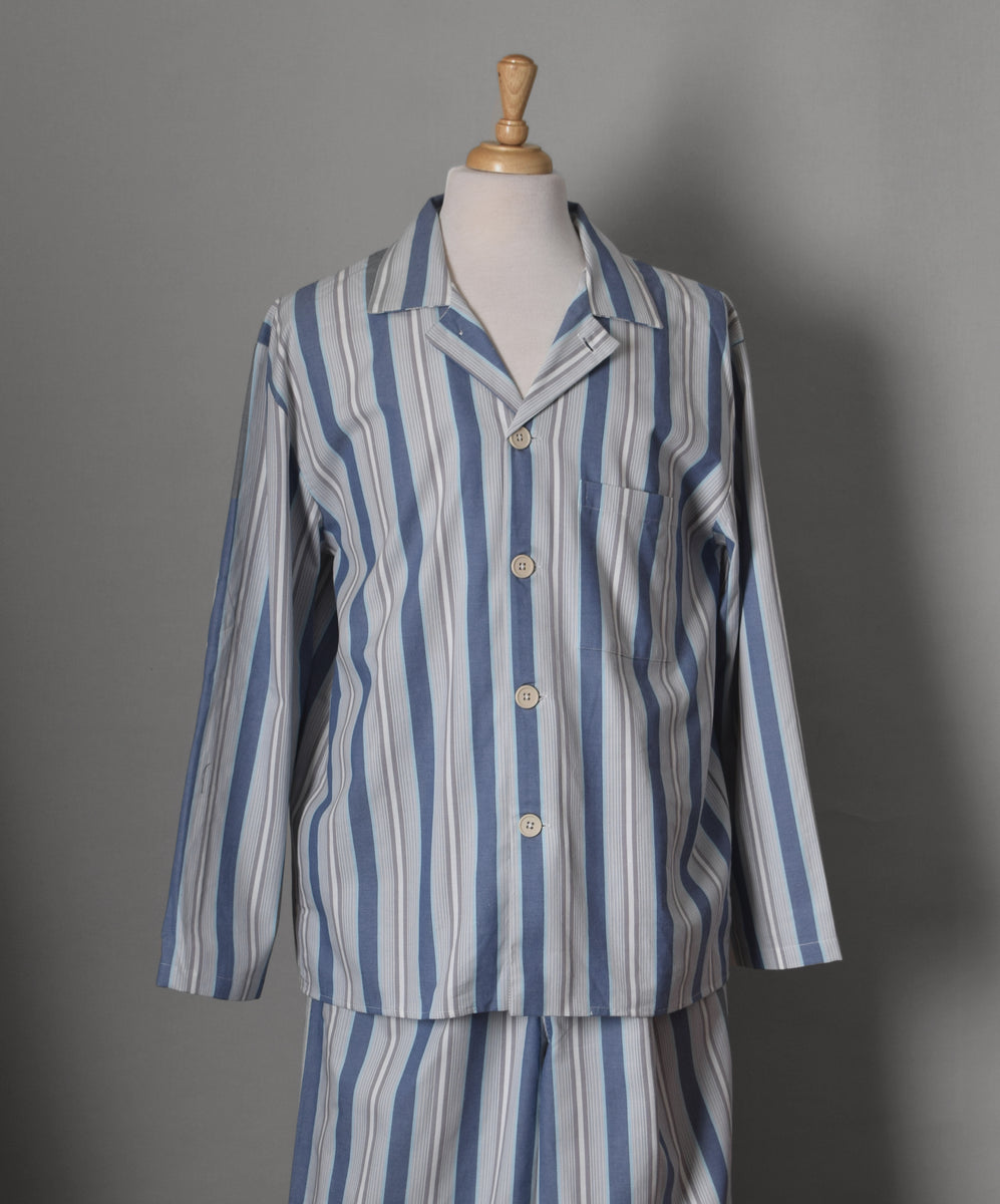 Traditional Darcy Clothing Branded Cotton Stripe Pyjamas (NW480)