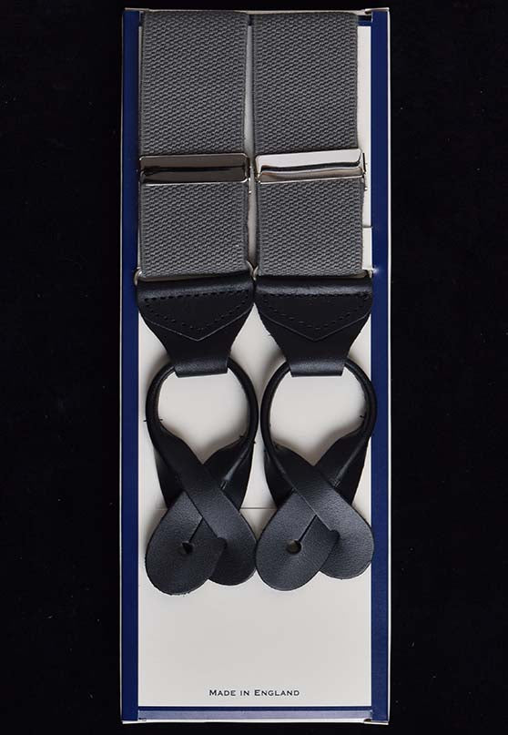 Plain Coloured Button-On Braces with Leather Runner Ends(BR715) – Darcy ...