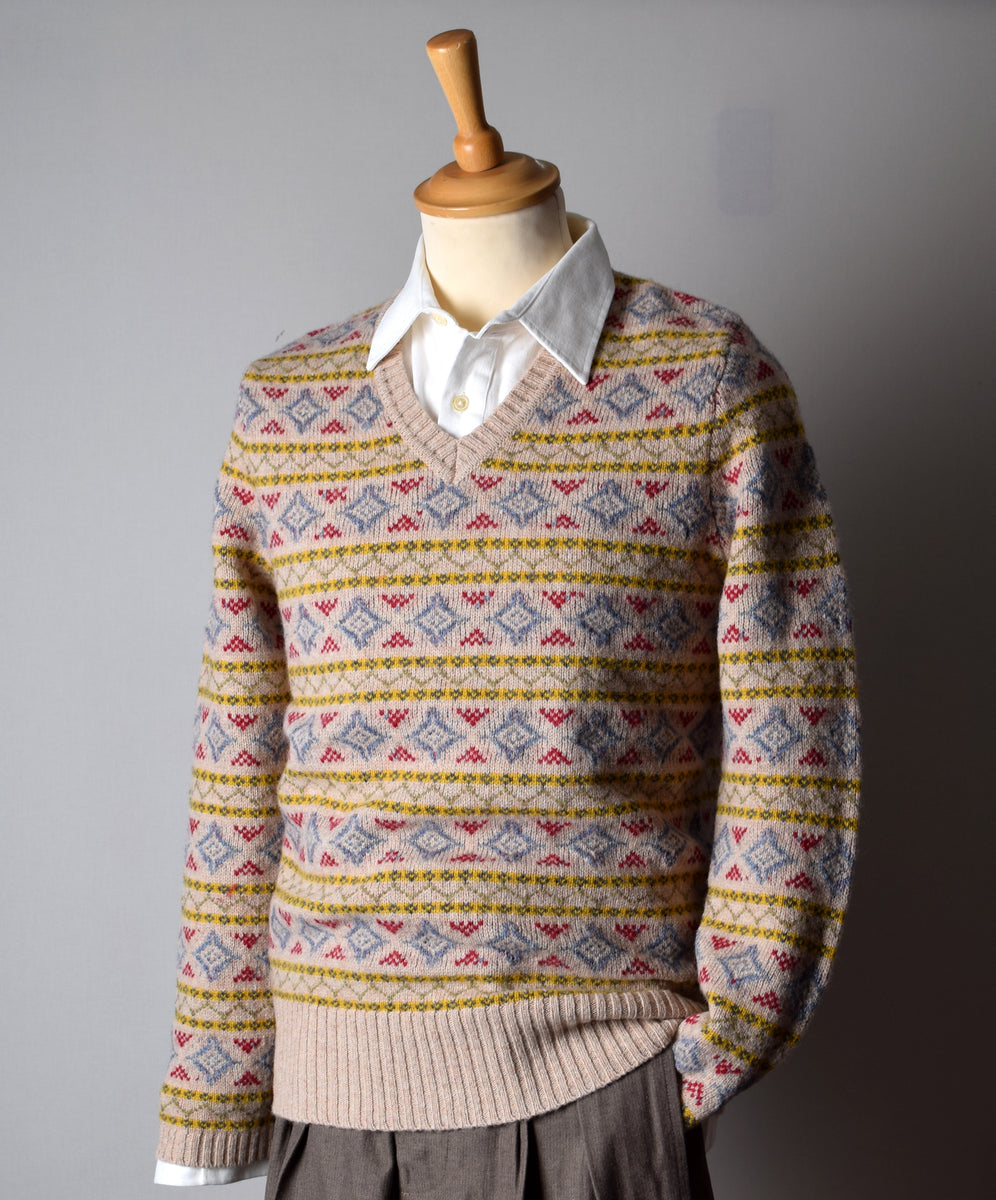 Flame Wool Fair Isle Slipover (KN130) - Darcy Clothing