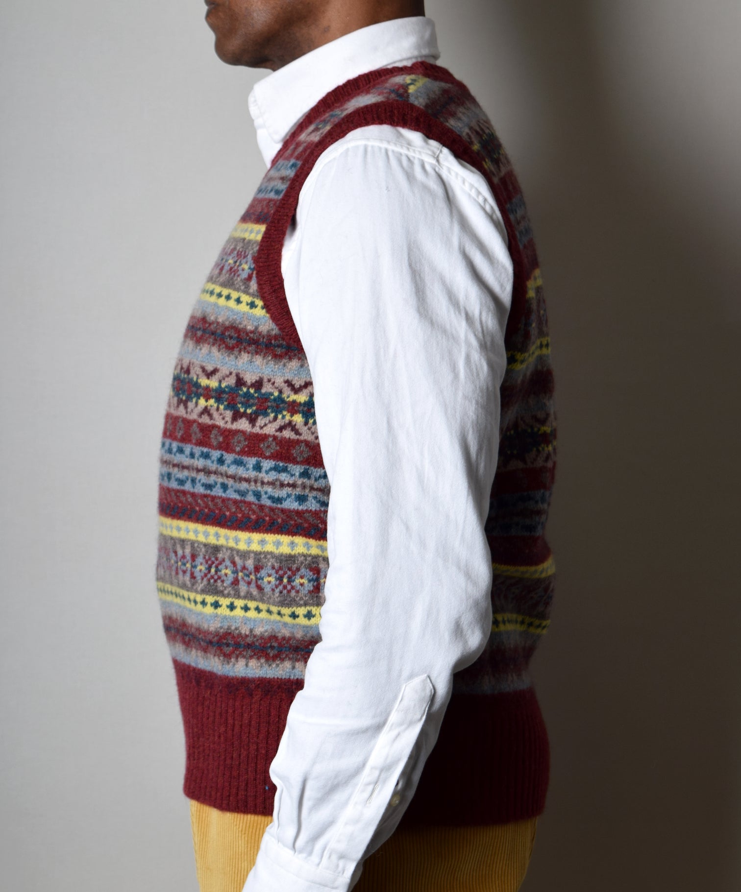 Flame Wool Fair Isle Slipover (KN130) - Darcy Clothing
