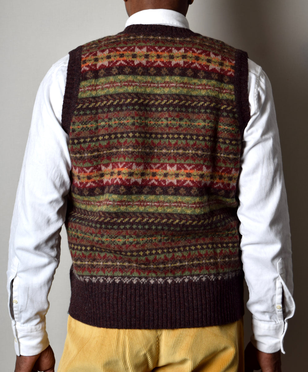 Flame Wool Fair Isle Slipover (KN130) - Darcy Clothing