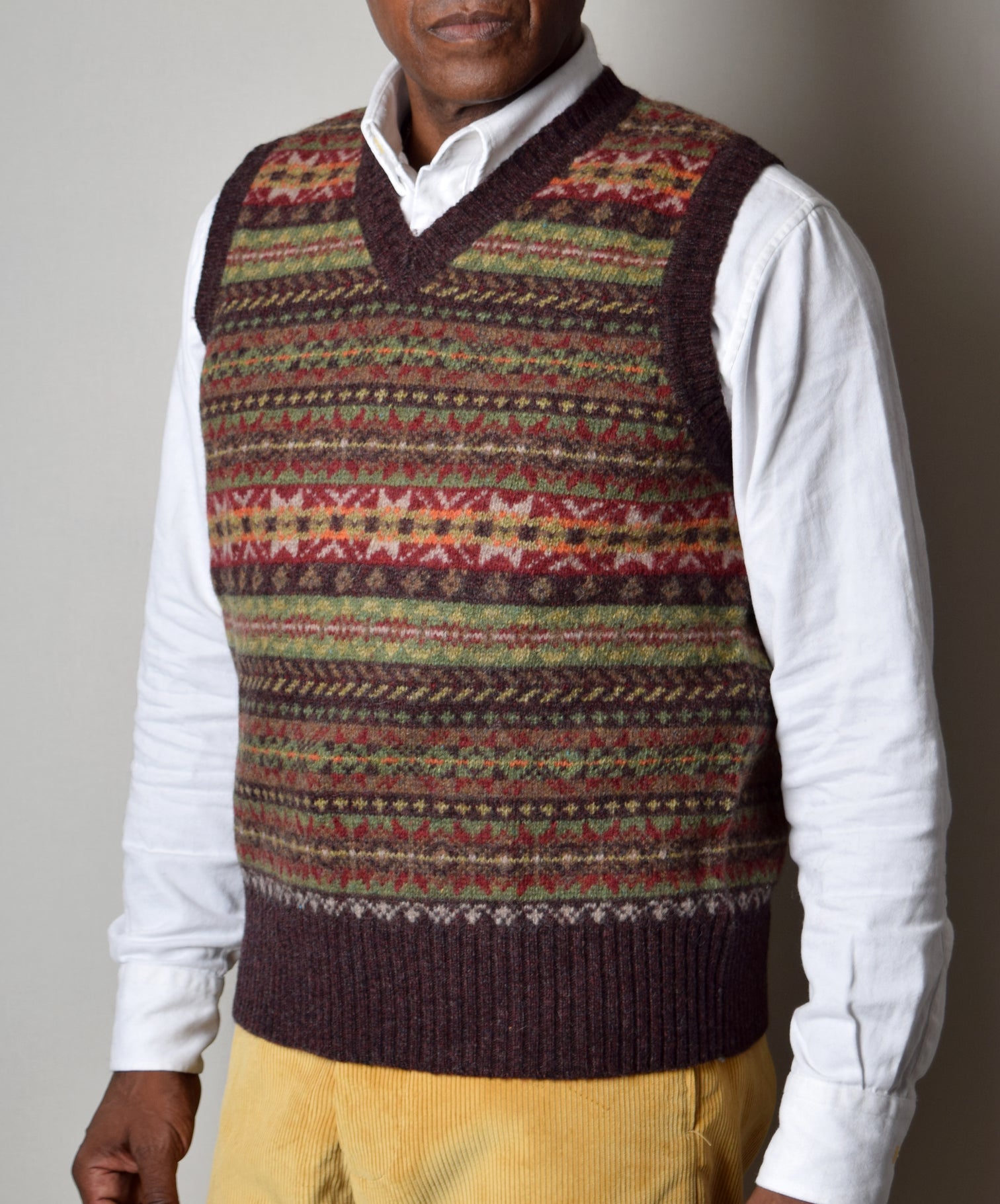 Flame Wool Fair Isle Slipover (KN130) - Darcy Clothing