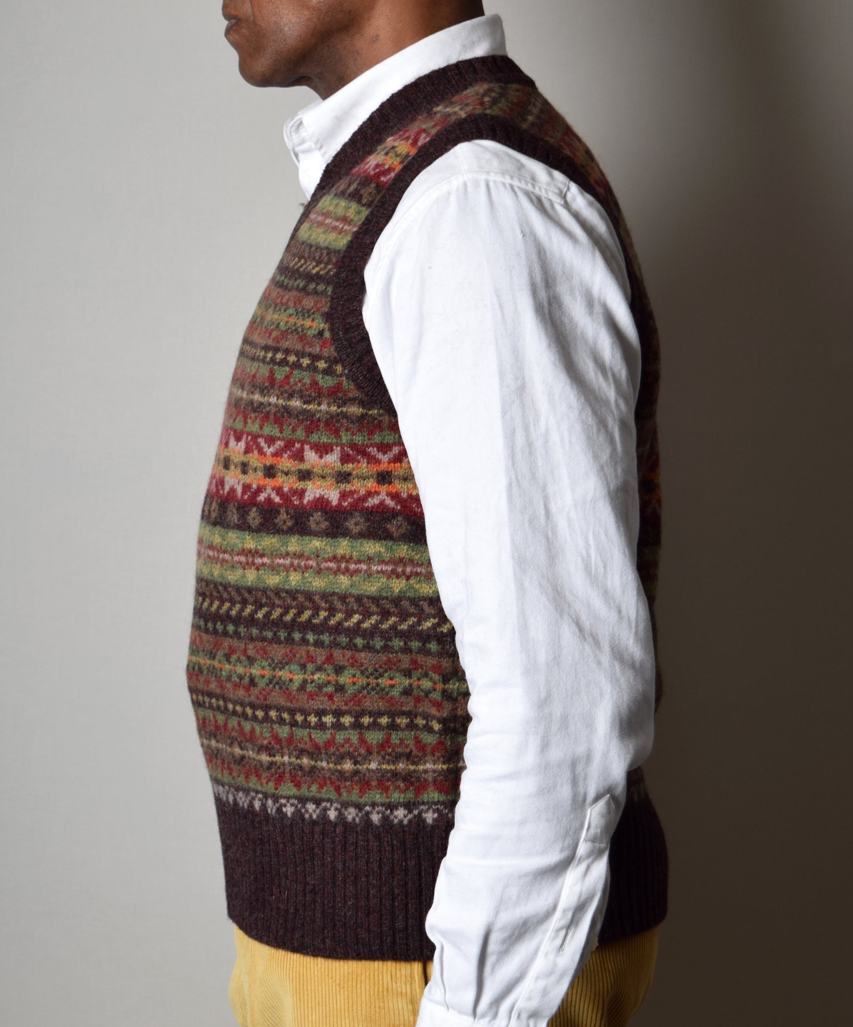 Flame Wool Fair Isle Slipover (KN130) - Darcy Clothing