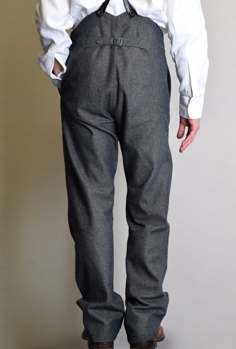 Grey Brushed Cotton Herringbone Fishtail Back Trousers (TR300) – Darcy ...