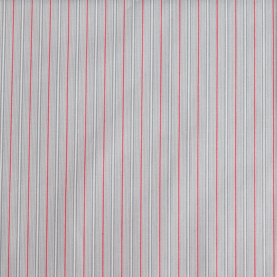 Grey / Red Stripe Cotton Poplin Fabric (FD076) – Darcy Clothing